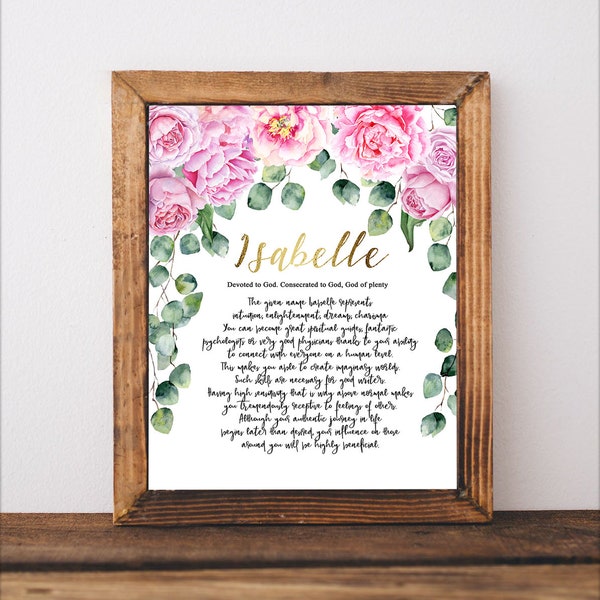 Isabelle Name Meaning - Etsy