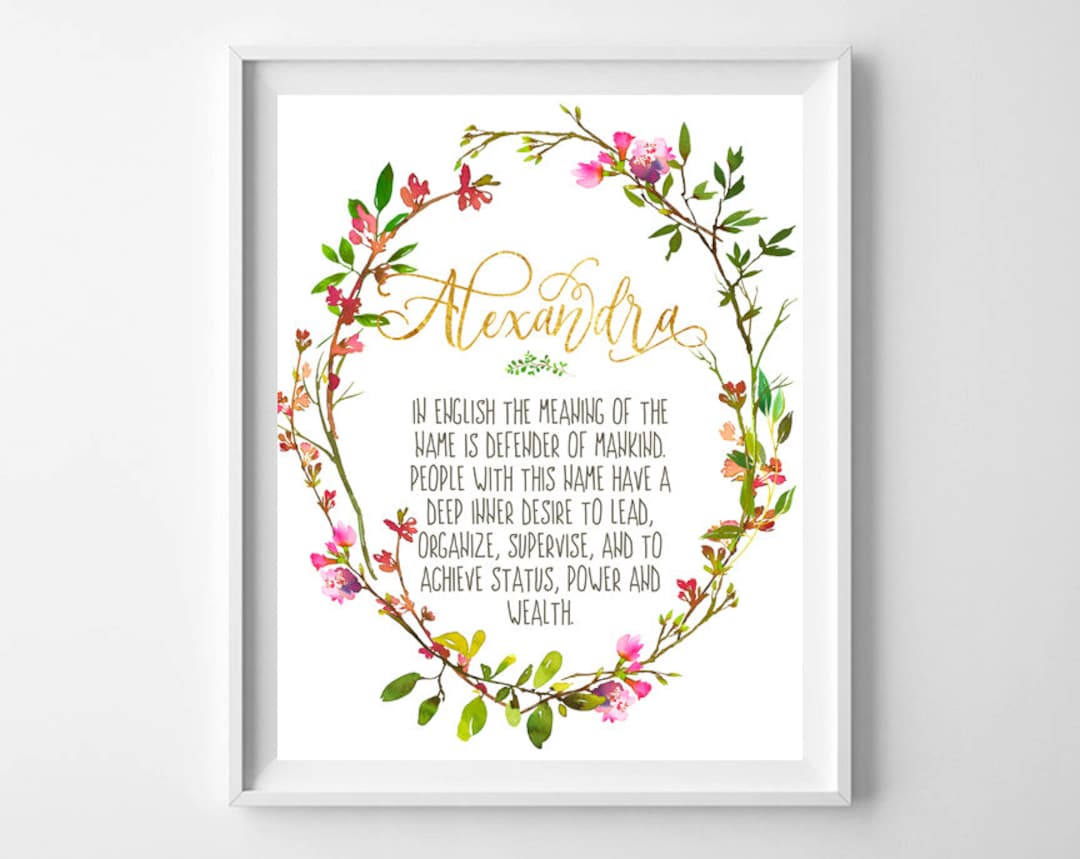 Custom Name Personalized Art Print With Meaning of Name,baby Shower ...