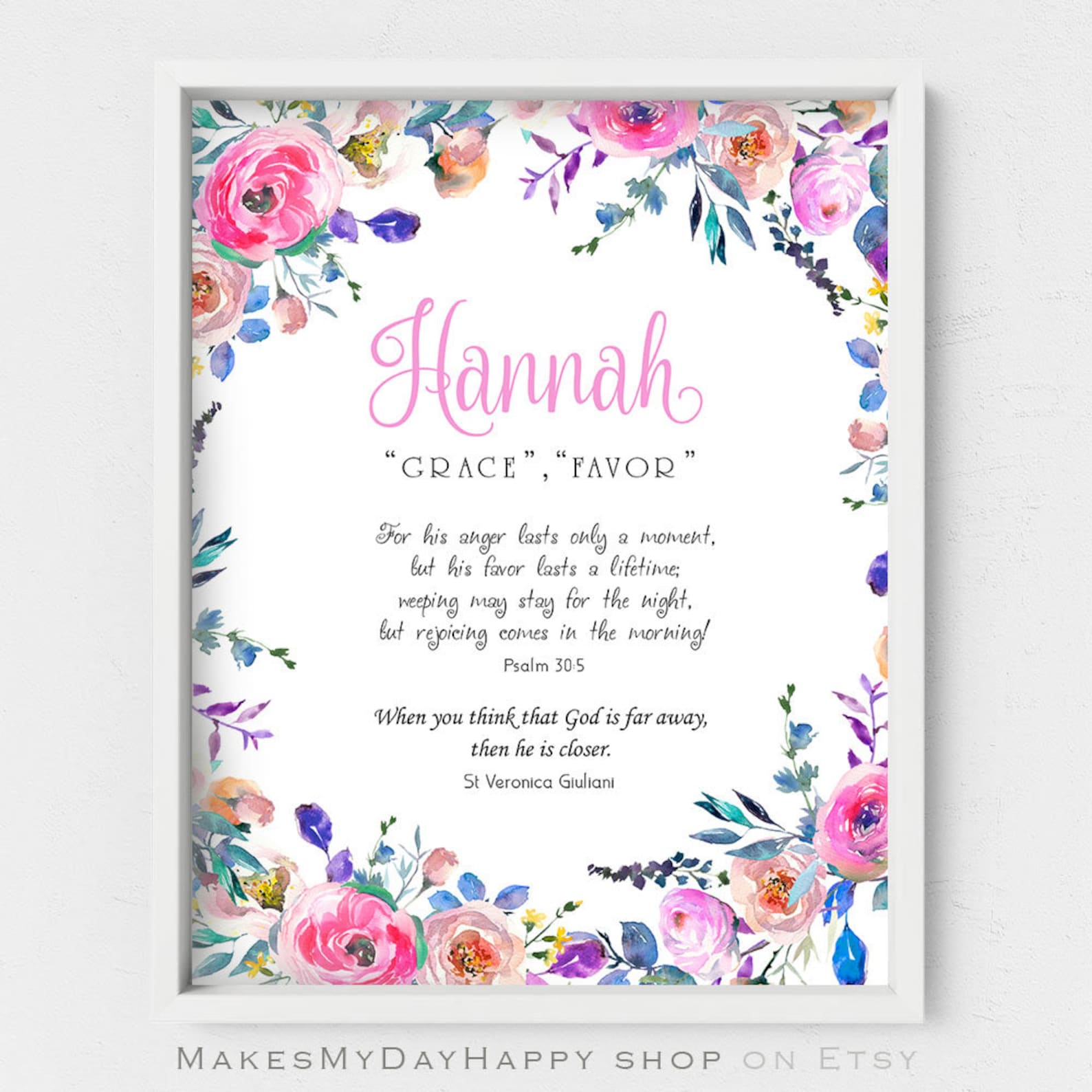 Rosie Name Meaning,watercolor Pink Nursery Floral Decor,floral Name ...