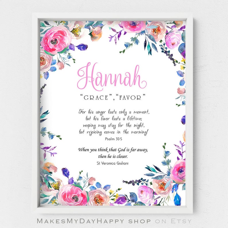 Makenna Name Meaningwatercolor Pink Peoniesnursery Floral - Etsy