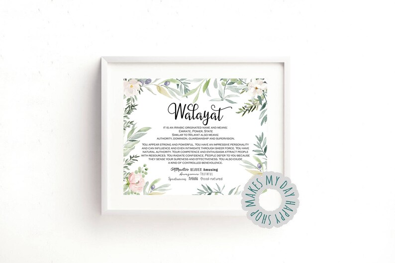 Lena Name Meaning Printable Wall Artgreen Leaf Personalized | Etsy