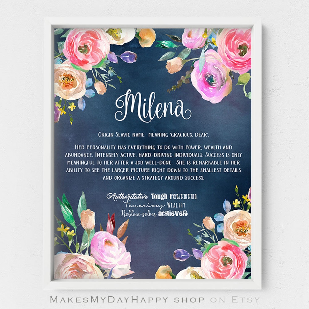 Milena Name Meaning,watercolor Pink Peonies,nursery Floral Decor,floral ...