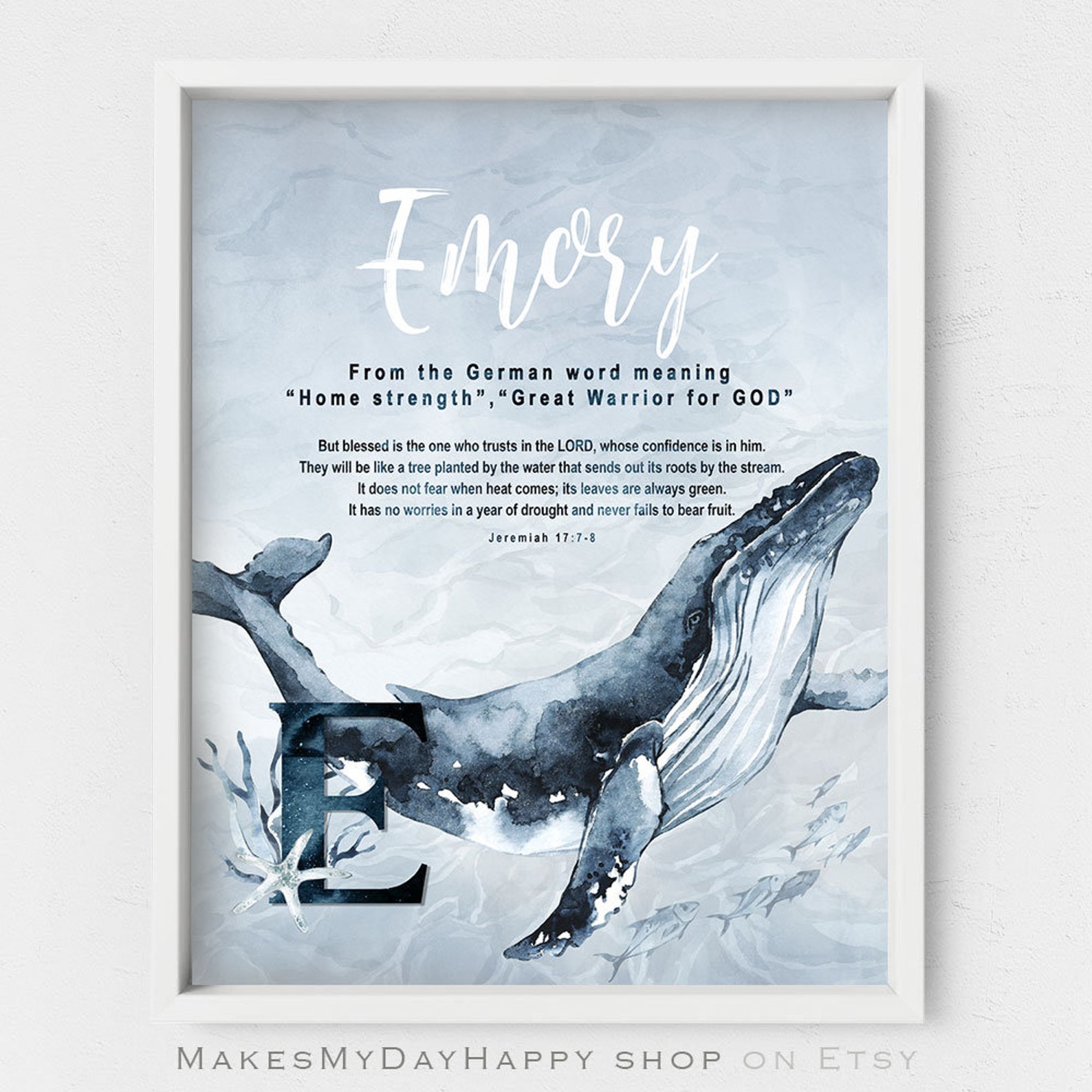 Stephen Name Meaning,marine Kids Room Art,watercolor Ocean Life,sea ...