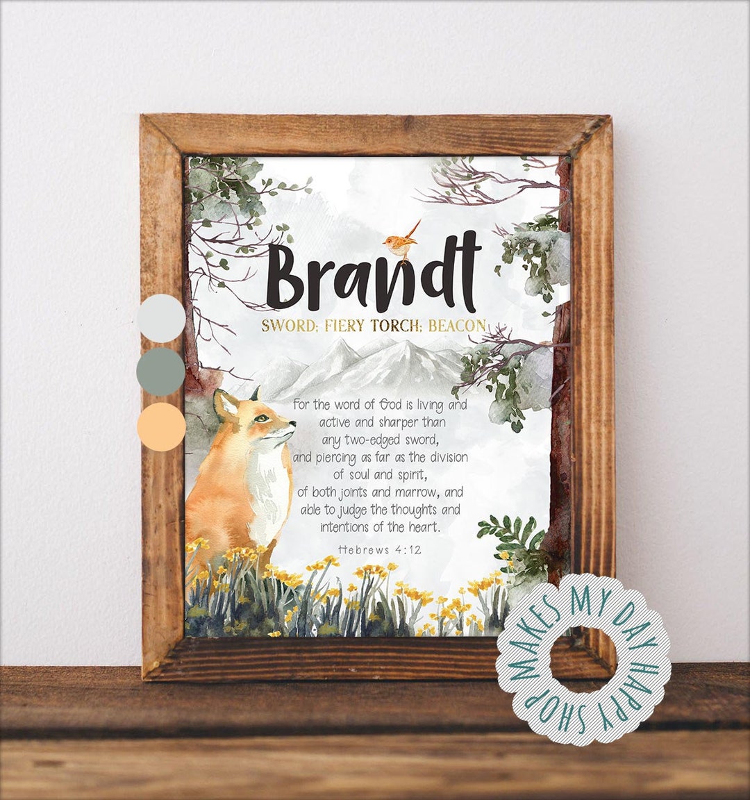 Brandt Personalized Name Meaning,custom First Name Wall Art,farmhouse ...