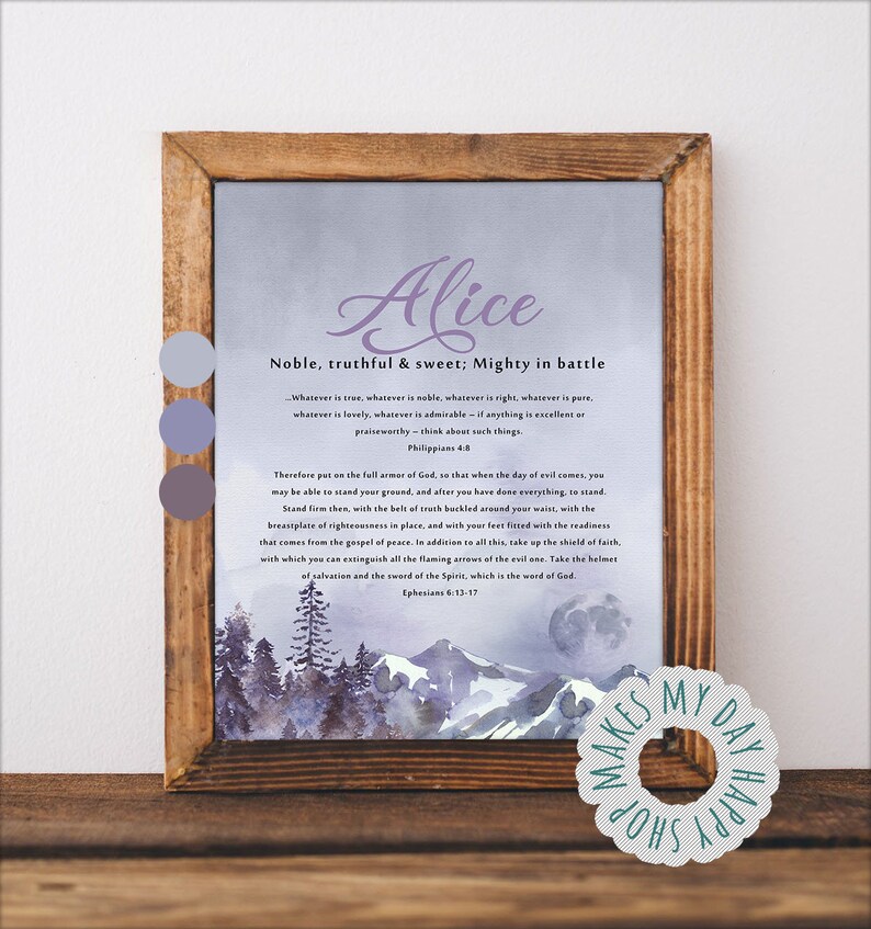 Josephine Name Meaning,custom Name Wall Art,purple Nursery,floral Name ...