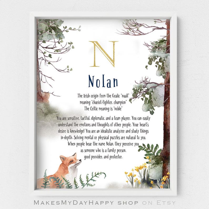 Elia Given Name,first Name Wall Art,nature Lover,woodland Nursery,fox ...