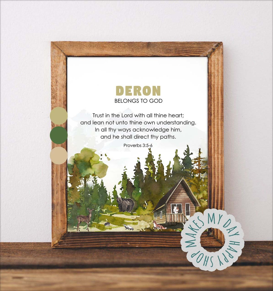 Personalized Name Meaning,deron Custom Name,printable First Name Wall ...