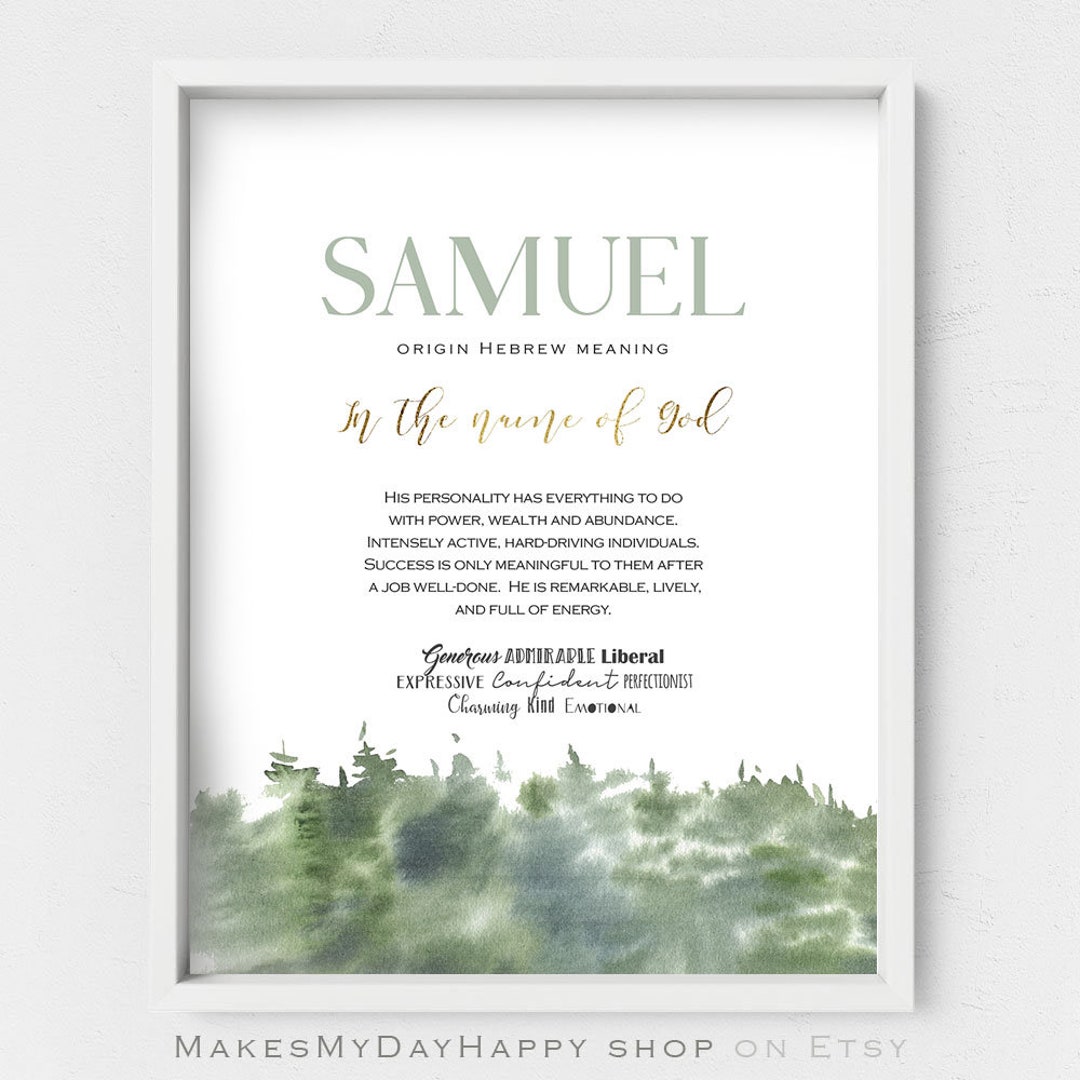 Samuel Name Meaning Wall Art,hebrew Name,custom Biblical Name Meaning ...