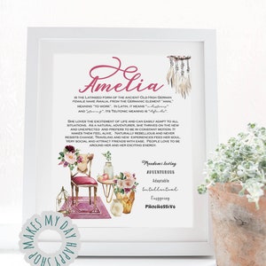 Kaylie Name Meaning,first Name Wall Art,custom First Name,lagom Home ...