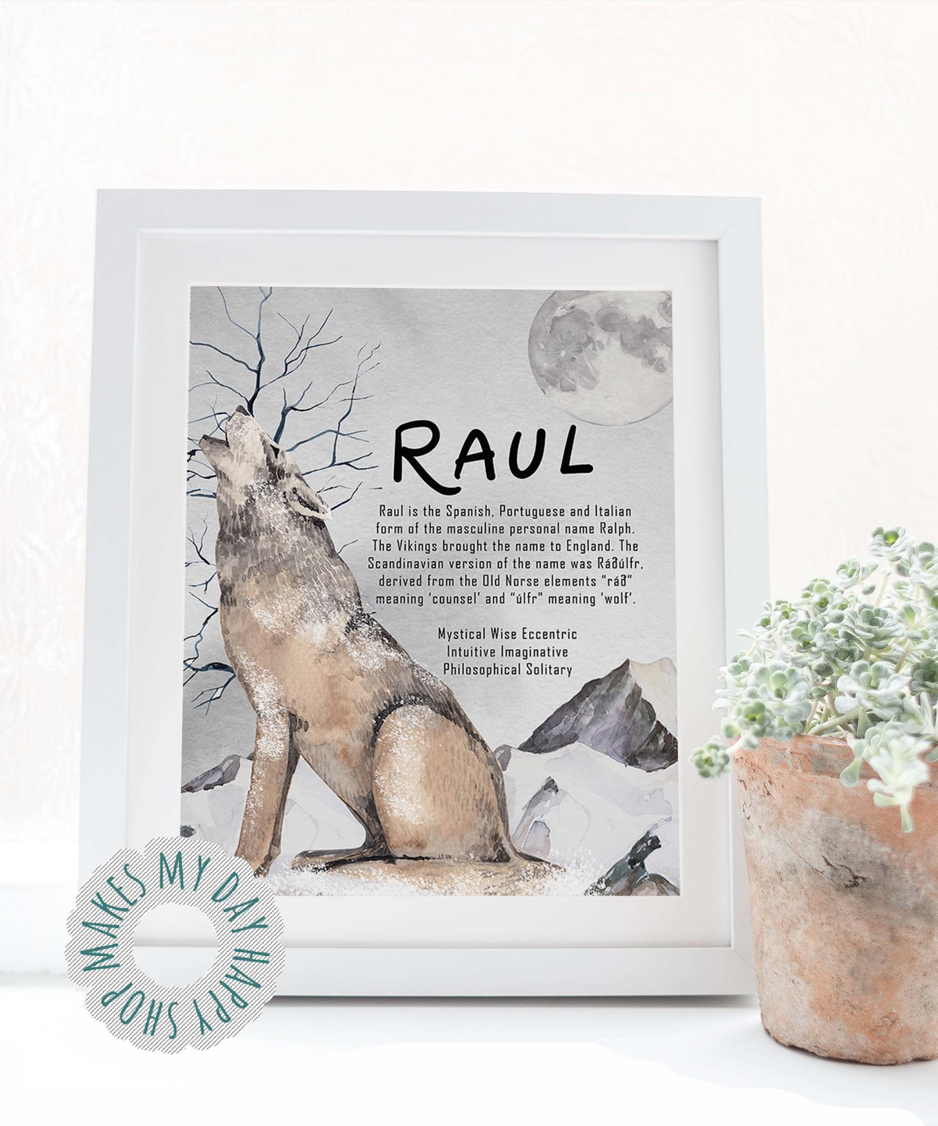 Raul Spanish Name Meaningfirst Name Wall Decalbible | Etsy