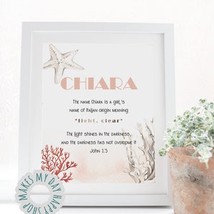 Chiara Personalized Name Wall Art,name Meaning Sign,sign Name Wall Art ...