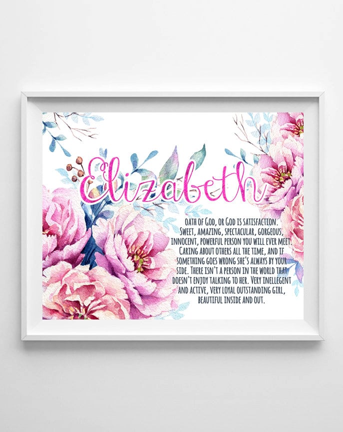 Rosie name meaning,Watercolor pink nursery floral decor,Floral name ...