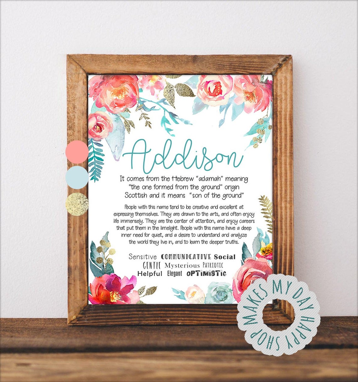 Ember Custom Name Meaningpink Flowersfloral First Namegiven - Etsy