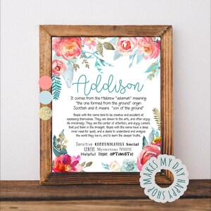 Ember Custom Name Meaning,pink Flowers,floral First Name,given Name ...