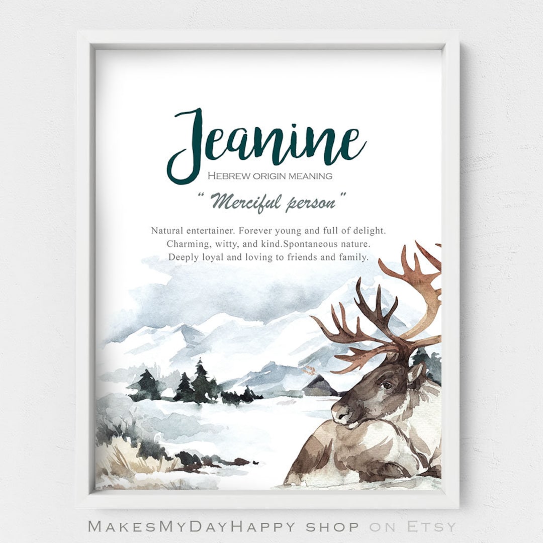 Jeanine Name Meaning,first Name Wall Art,hebrew Name,custom Spiritual ...