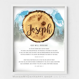 Joseph Custom Name Meaning,wooden Slice First Name Wall Art,biblical ...