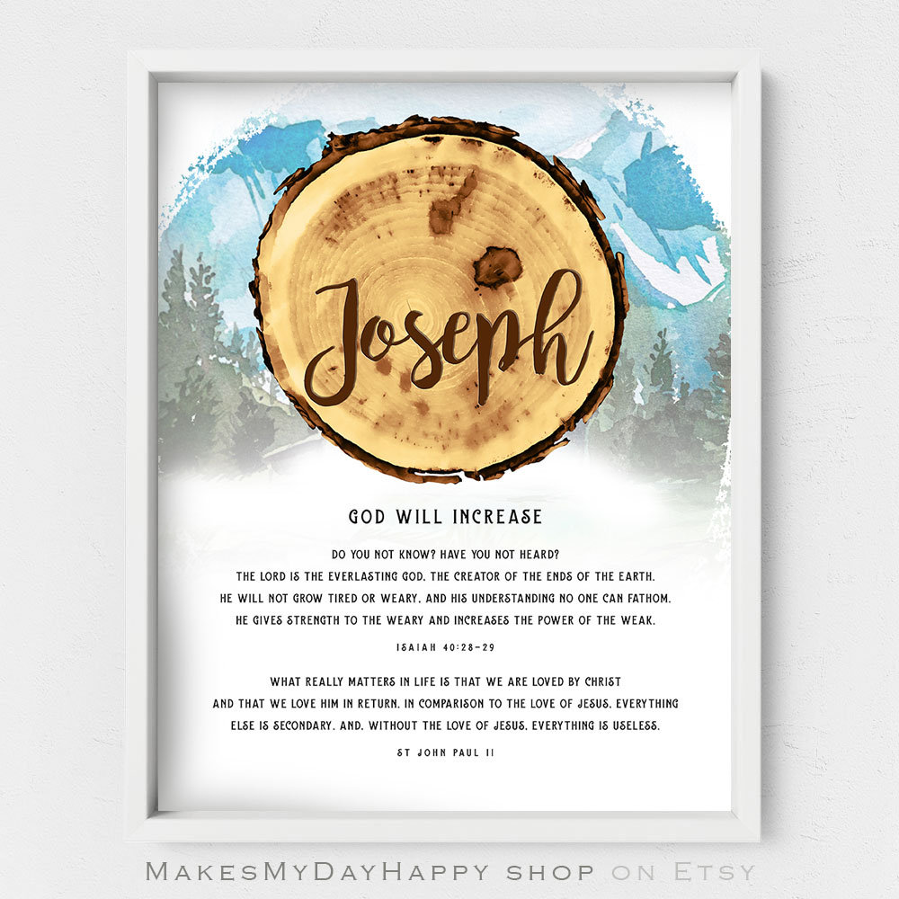 Joseph Custom Name Meaning,wooden Slice First Name Wall Art,biblical ...