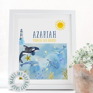 Caspian Name Wall Art,personalized Name Meaning,summer Baby Shower Gift ...
