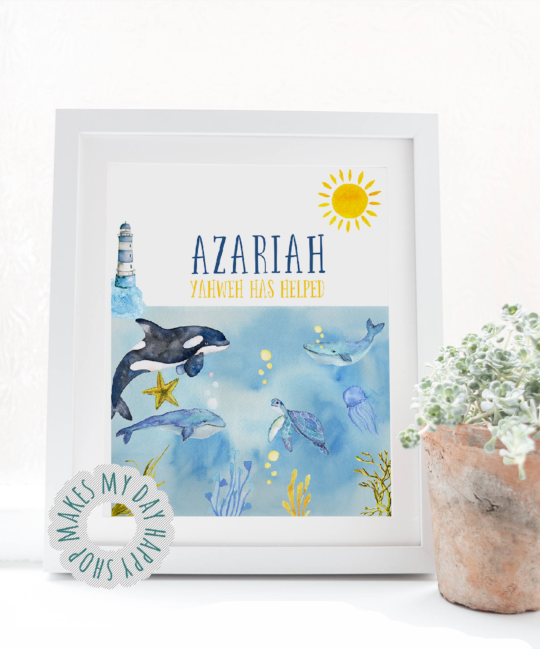 Caspian Name Wall Art,personalized Name Meaning,summer Baby Shower Gift ...