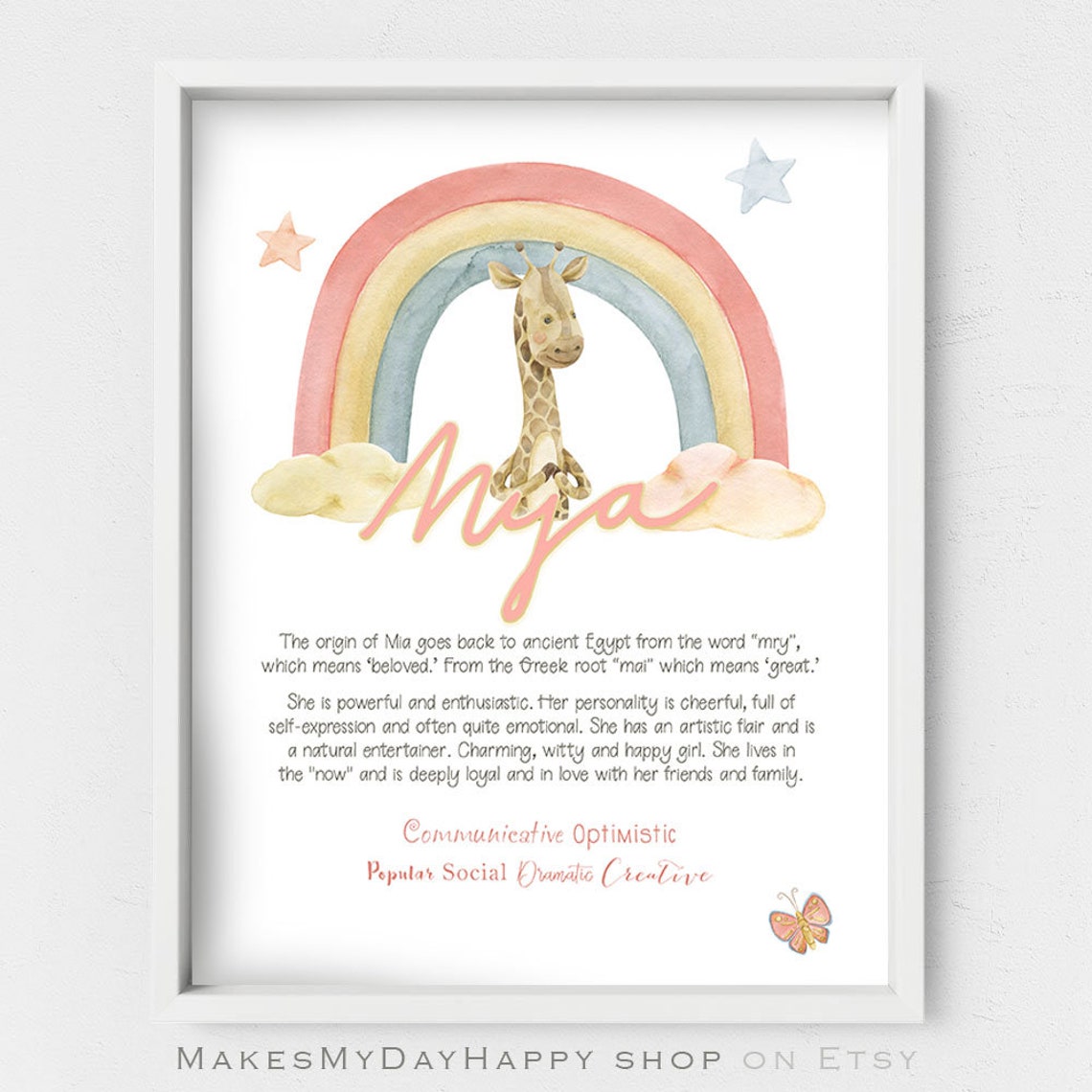 Kiana Name Wall Art,custom Name Meaning,hawaiian Names,nursery Room ...