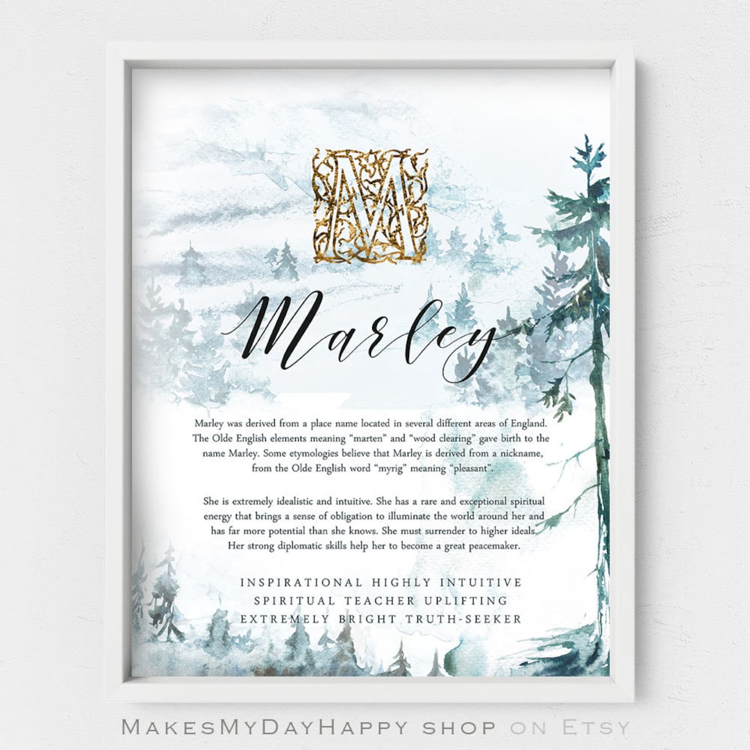 Marley Name Wall Art,custom Name Meaning,first Name Sign,personalized ...