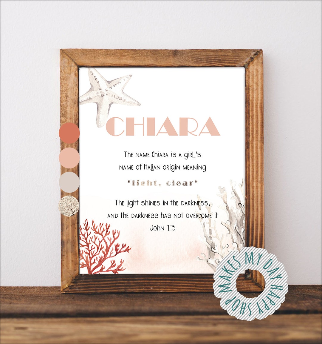 Chiara Personalized Name Wall Art,name Meaning Sign,sign Name Wall Art ...