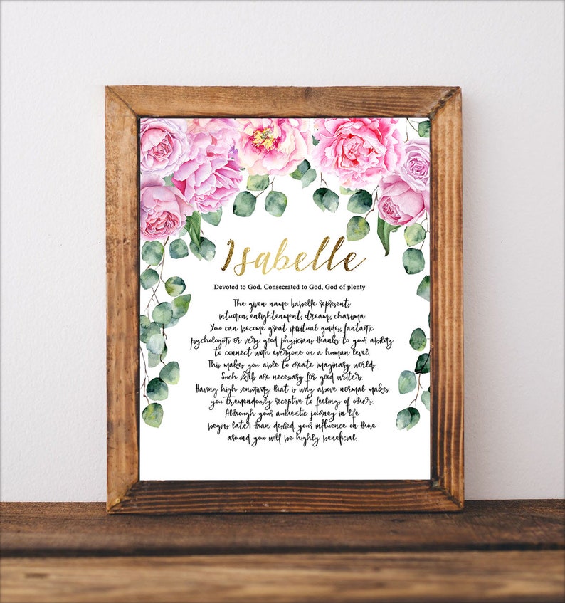 Chloe Name Meaning,custom Name Wall Art,printable Meaning of Name ...