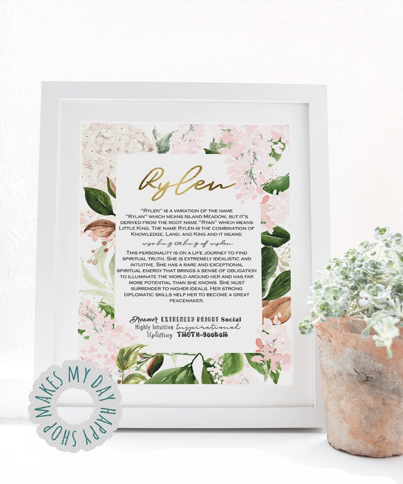 Rylen Custom Name Meaning Gifts Printablename Posters for - Etsy