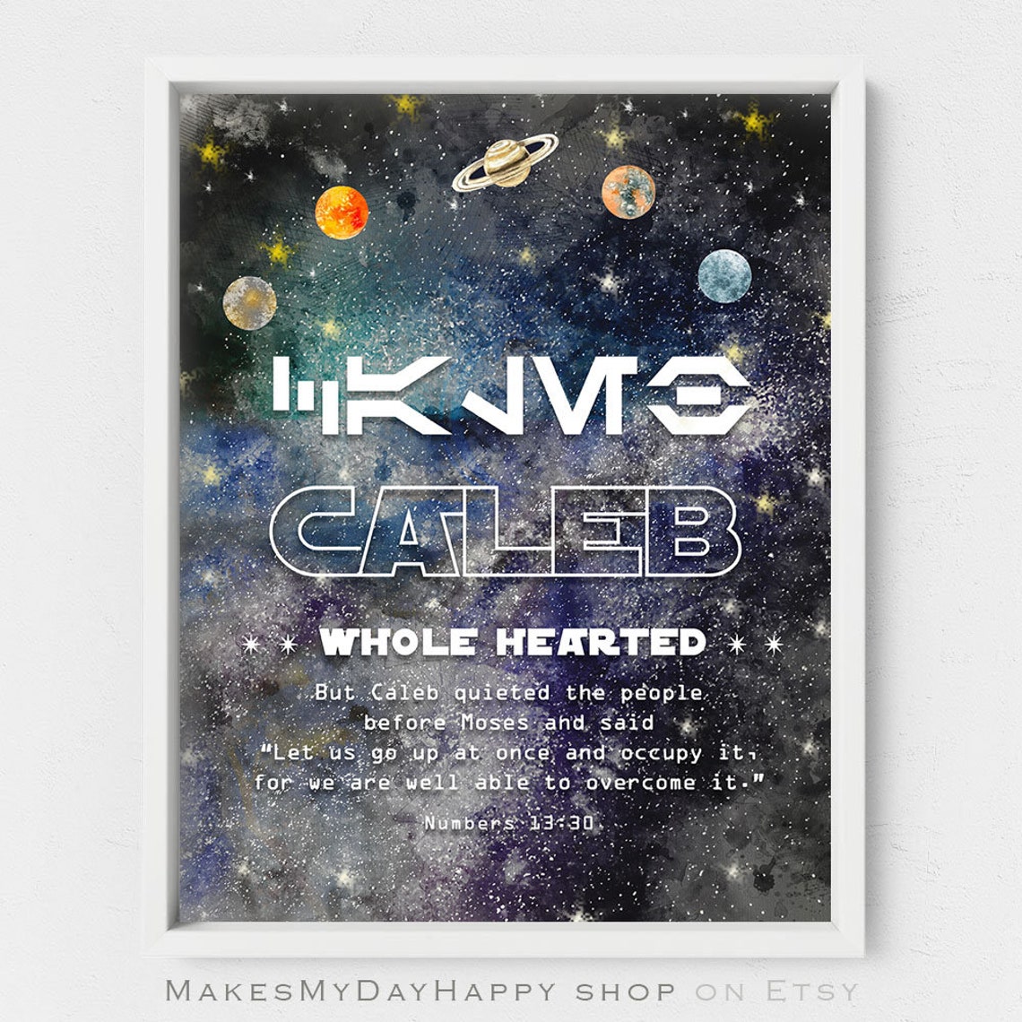 Caleb Name Meaninggalaxy Room Decorfirst Name Wall Artsolar - Etsy