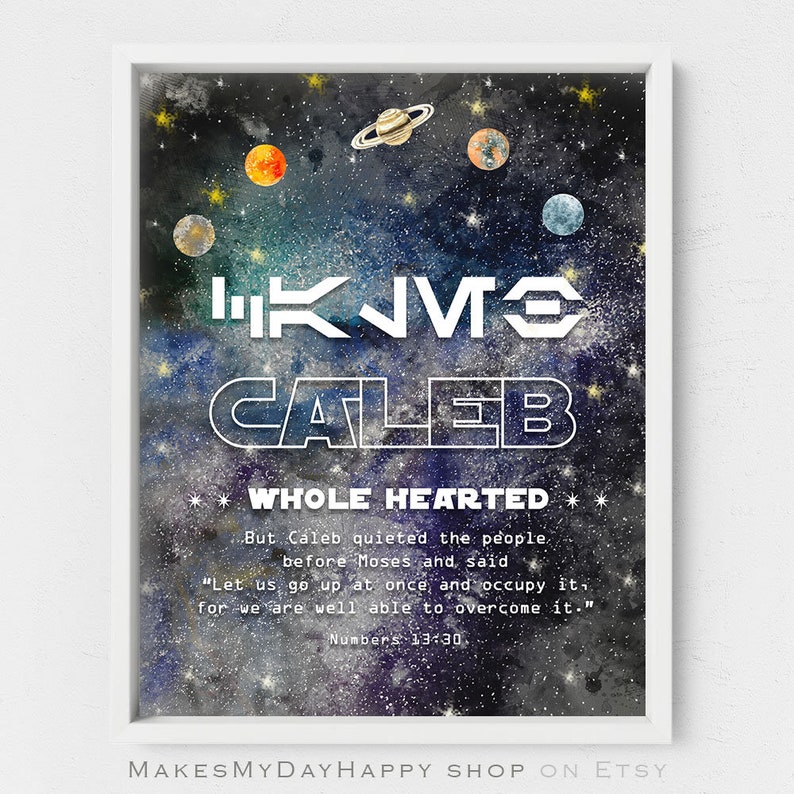 Caleb Name Meaninggalaxy Room Decorfirst Name Wall Artsolar - Etsy