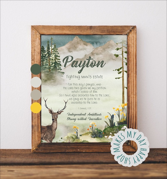 Payton Personalized Name Meaningcustom Printable Meaning of | Etsy
