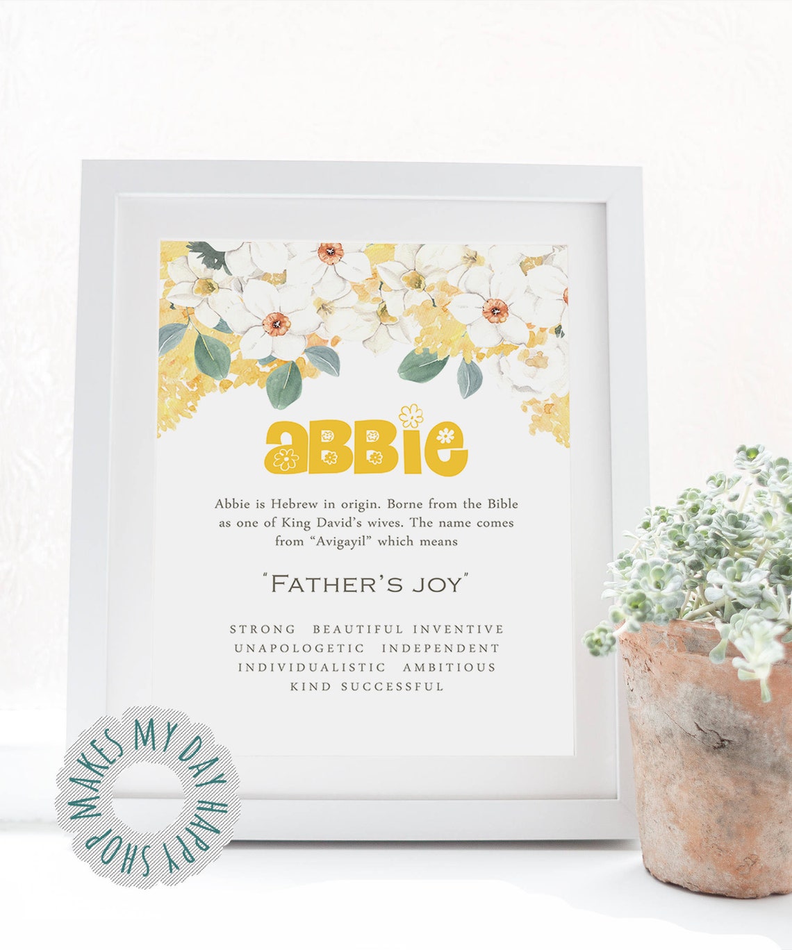 Abbie Name Meaningcustom Name Wall Artpersonalized Meaning - Etsy