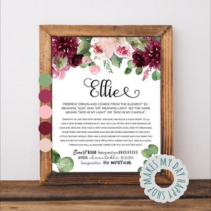 Ellie Name Meaning,personalized Name Wall Art,printable Meaning of Name ...