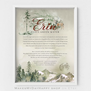 Erin Name Wall Art,custom Name Meaning,personalized Gift,name Sign ...