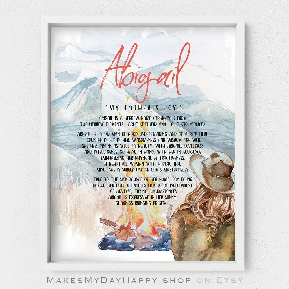 Abigail Name Meaningfathers Joypersonalized Name Wall - Etsy