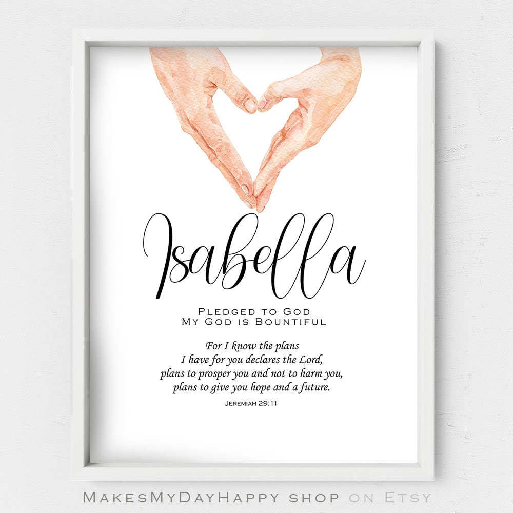 Isabella Name Wall Artbiblical Name Meaningjeremiah 29heart - Etsy UK