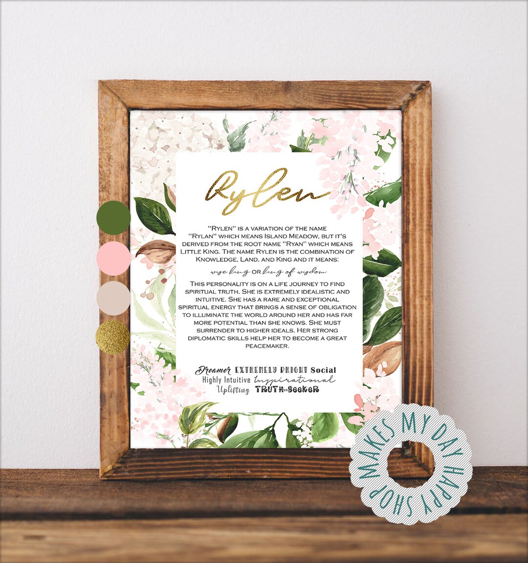 Rylen Custom Name Meaning Gifts Printable,name Posters for Kids Room ...