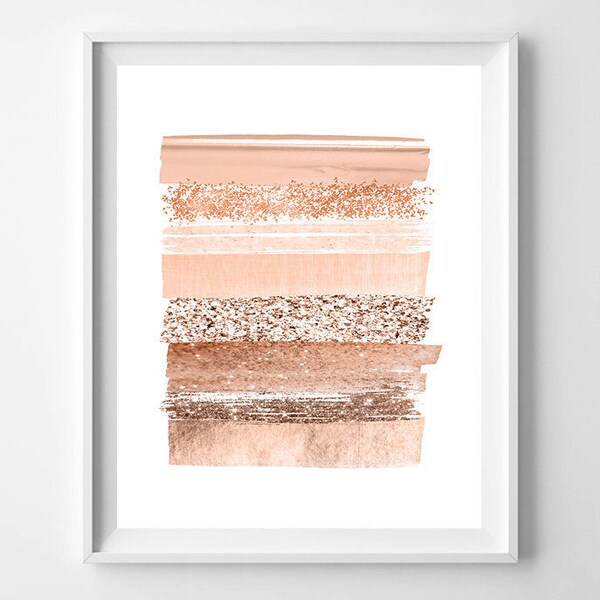 Rose Gold Wall Art - Etsy