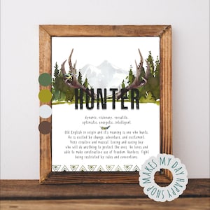 Hunter Name Meaning,custom Name Personalized Art Print With Meaning of ...