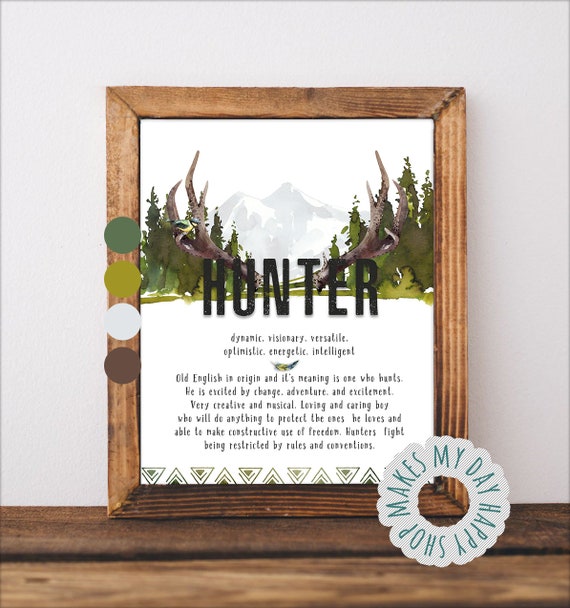 Hunter name meaningCustom Name Personalized Art Print with | Etsy