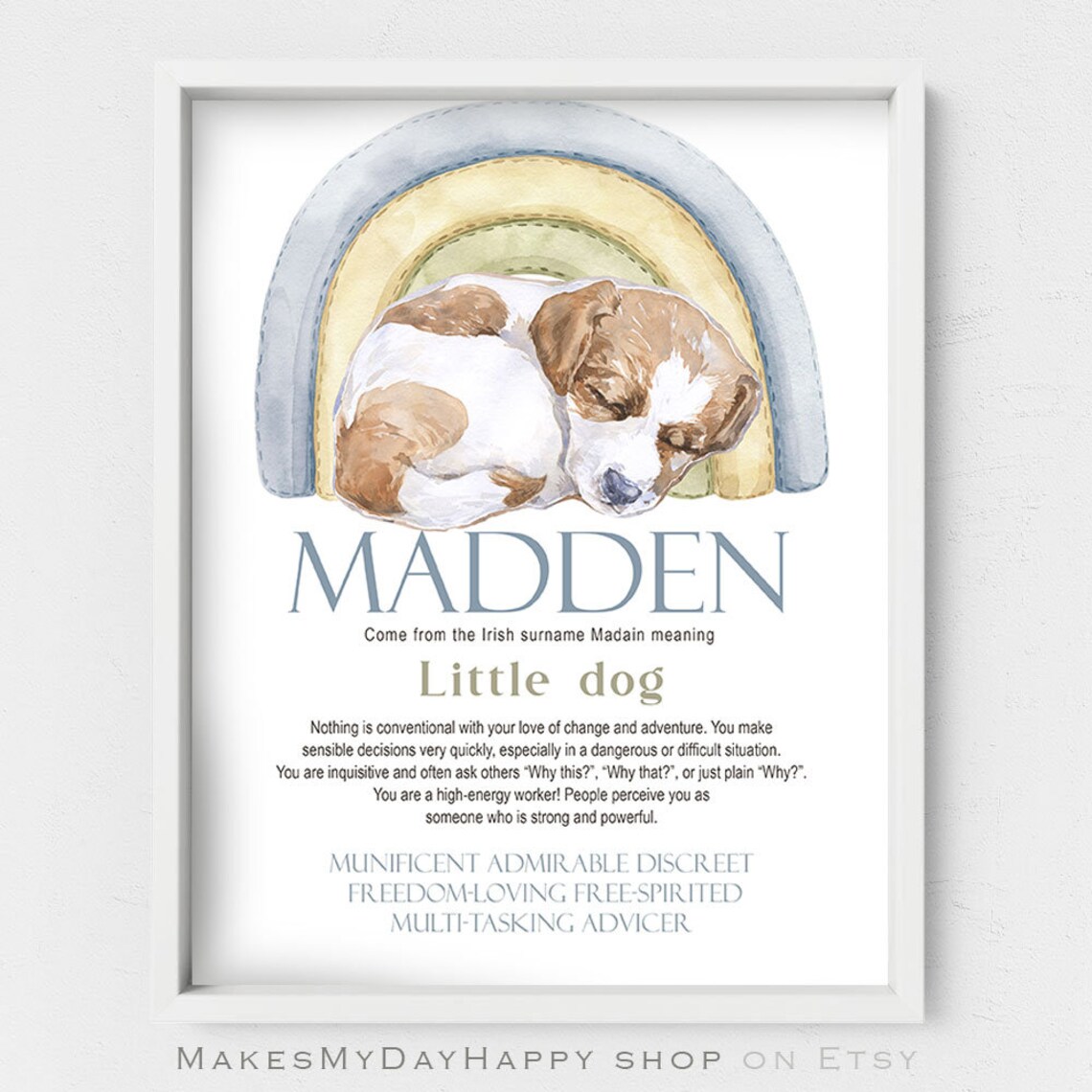 Jaxon Name Origin Wall Art,personalized Gift,name Meaning,watercolor ...