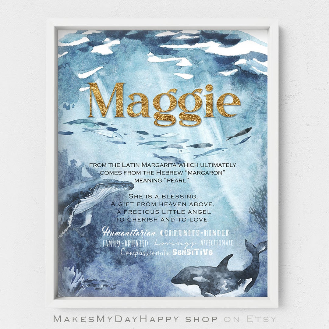 Maggie Name Meaning,marine Creatures,watercolor Ocean Life,sea Animals ...