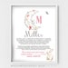 Adalyn Name Meaning,first Name Poster,personalized Gift,pink Floral ...