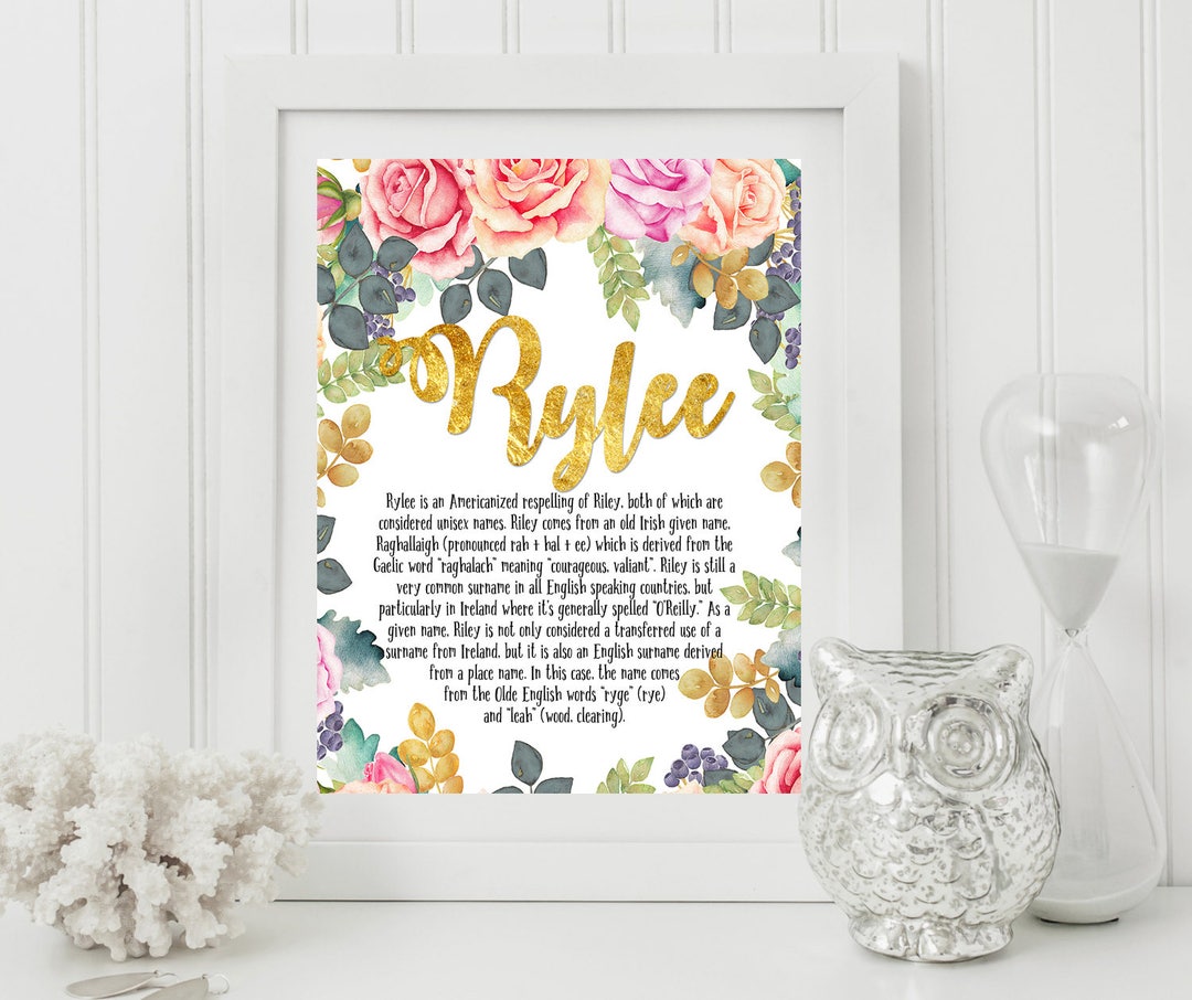 Custom Printable Name Meaning Wall Art Gift for Newborn Mom Granny Nice ...