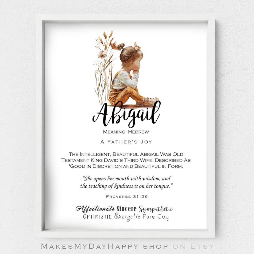 Abigail Name Art,hebrew Meaning,newborn Gift,nursery Room Decor ...