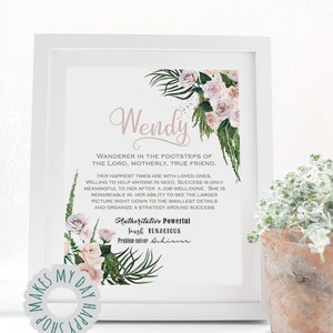 Wendy Name Meaning,custom Name Wall Art,personalized Nursery Decor ...