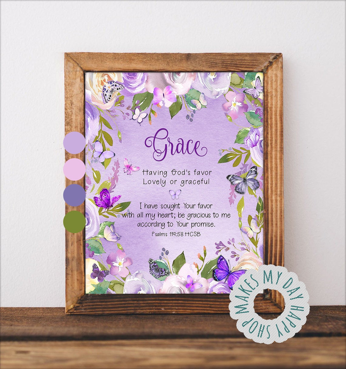Josephine Name Meaning,custom Name Wall Art,purple Nursery,floral Name ...