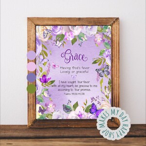 Josephine Name Meaning,custom Name Wall Art,purple Nursery,floral Name ...
