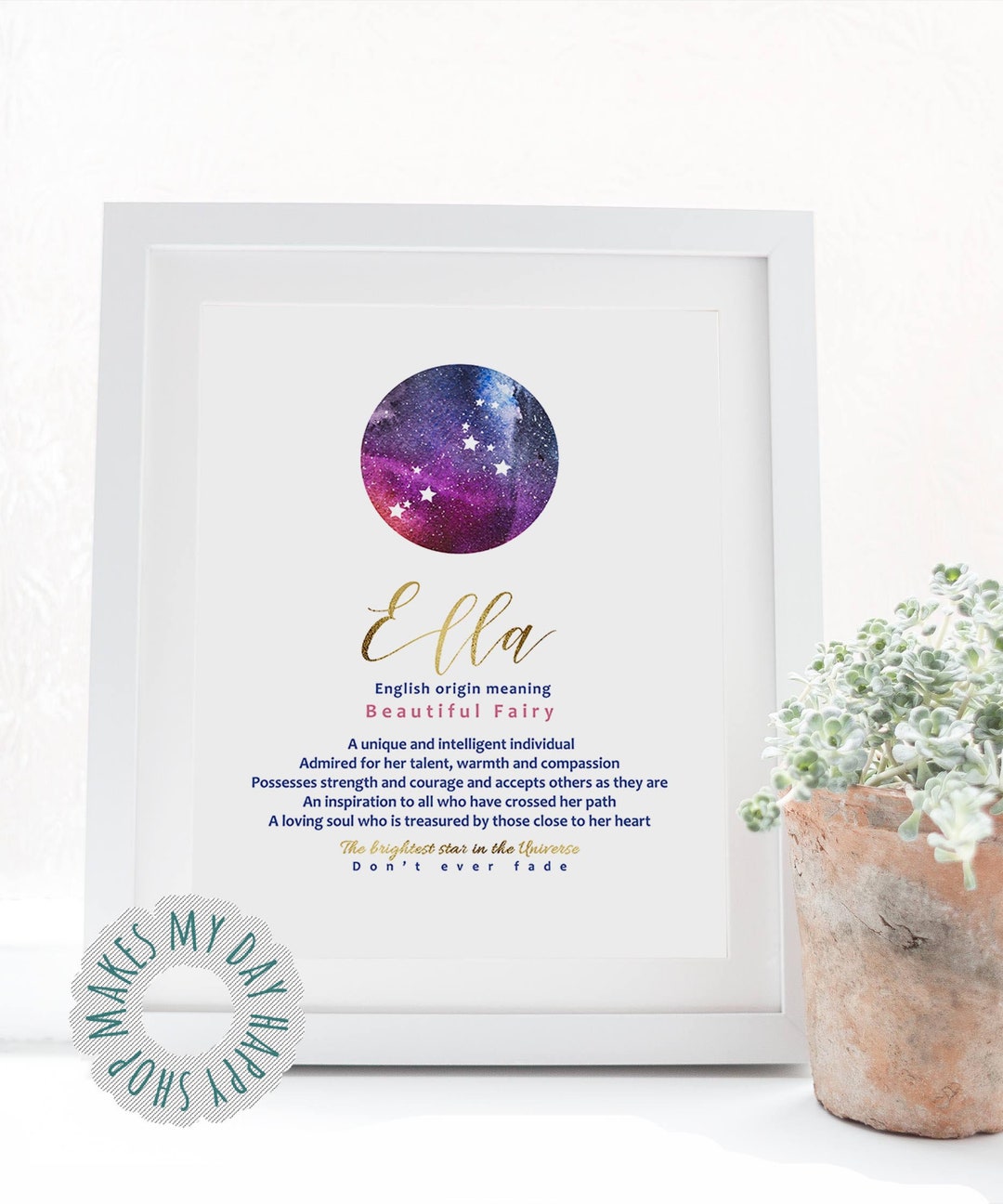 Ella Name Wall Art,personalized Name Art,constellation Star Map,custom ...
