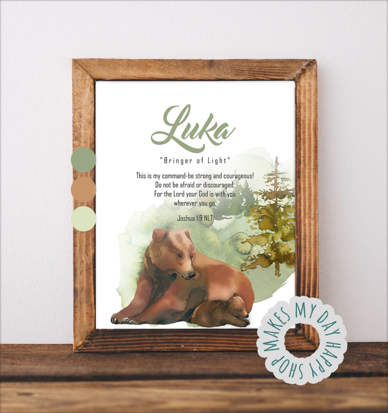 Luka Luke Custom Name Meaningpersonalized Name Meaning Wall | Etsy